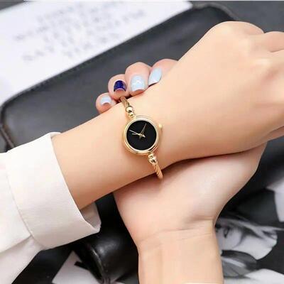 Luxury Fashion Women Golden Watch Wire Bracelet Charm Stainl