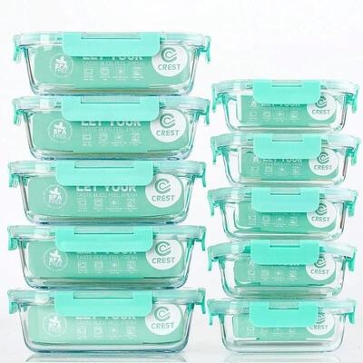 [10-Pack] Glass Food Storage Containers with Lids, Airtight,