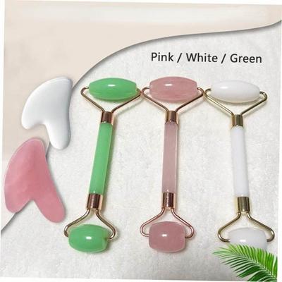 2pcs/set Face Spa Massager Neck Roller Gua Sha Scraper Board