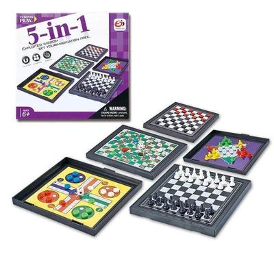 5 In 1 Chessmen Checkers Magnetic Board Game Flying Chess
