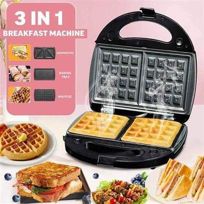 早餐轻食三明治华夫机多功能压烤土司面包 sandwich waffle maker