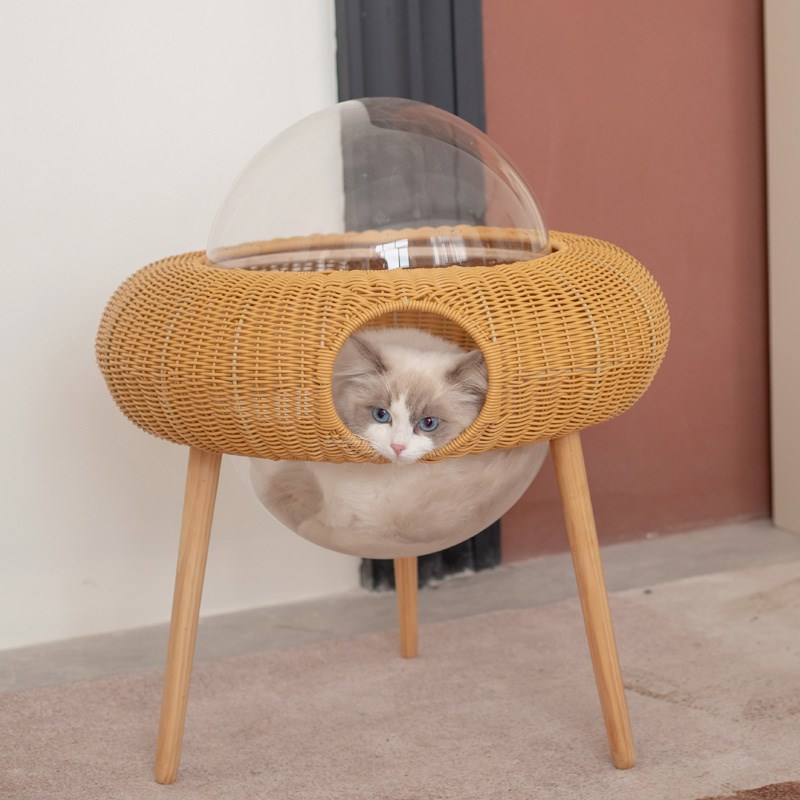 极速猫窝四季通用猫床p沙发夏季网红藤编猫咪屋飞碟帐篷可拆洗宠