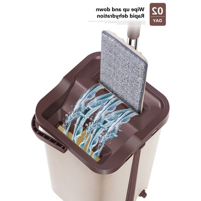 新品FO Flat Extrusion Mop and Bucket HanKdsfree Floor Clean