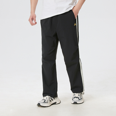 阿迪达斯新年款男士长裤子26新款拒水梭织直筒运动休闲裤KR3077