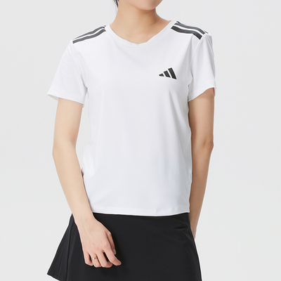 阿迪达斯T恤正品女装26春夏新款圆领宽松上衣运动训练短袖JX1869