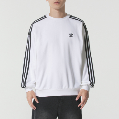 Adidas阿迪三叶草男装秋季新款休闲套头衫舒适圆领卫衣KD1834