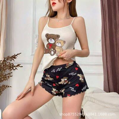 2025 suspender shorts pajama set
