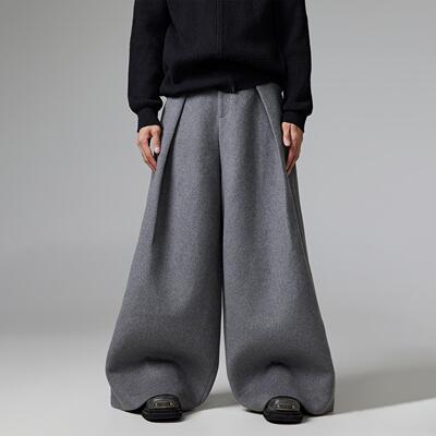 2024原创小众设计羊毛阔腿长裤
