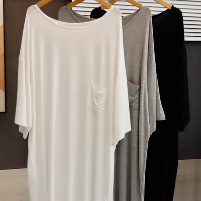 女夏季宽松睡衣连衣裙