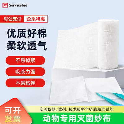 赛维尔Servicebio 动物专用灭菌纱布大小鼠实验用固定 7.5*7.5cm