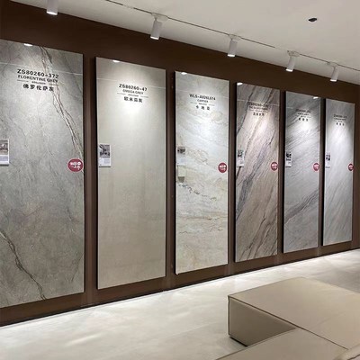 800x2600岩板板材电视背景墙轻奢客厅现代简约2024新款影视墙中式