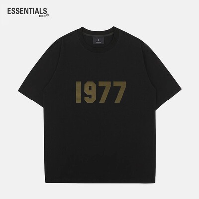 ESSENTIALS官方夏季植绒1977短袖T恤男女运动潮牌FOG复古高街上衣