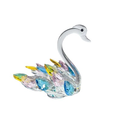 欧式现代水晶天鹅摆件客厅大堂橱窗展示柜简约家居装饰品婚庆新品