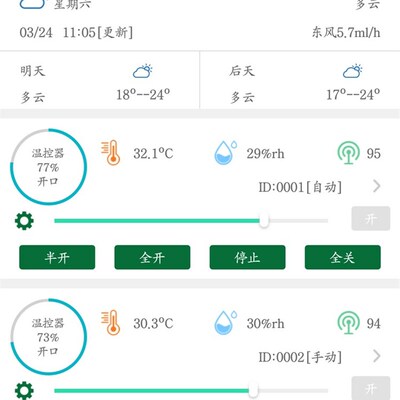 速发GWS130大双探头1托2温室大棚自动温控器2个电动卷膜器双轴放