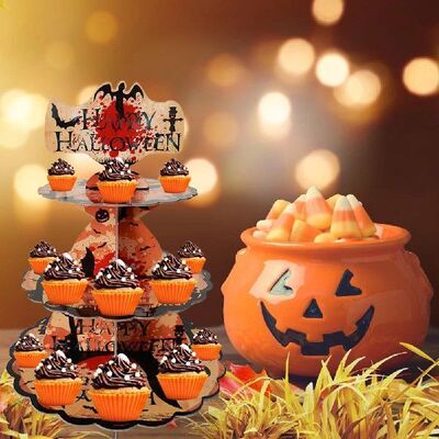 极速3 Tier Cardboard Cupcake Stand Halloween DecoratXion Cup