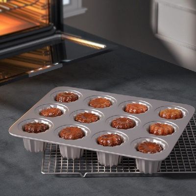 极速12 Cups Mould Bakinsg Cupcake Pan Tray Oven Dessert Bake