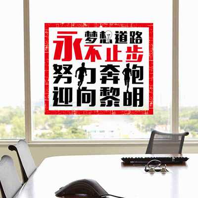 新款直销7233励志墙贴纸办公室背景墙宿舍教室装饰墙纸自粘贴画企