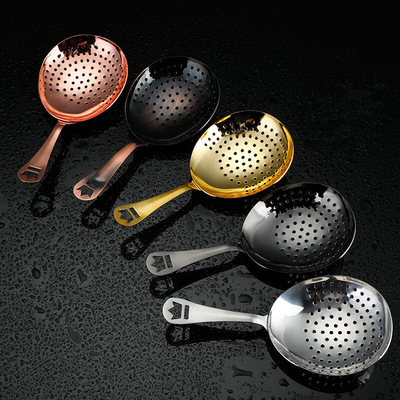 Stainless steel Julipu ice filter Crown ice filter Mesh spoon Filter spoon Cocktail ice filter Strainer
