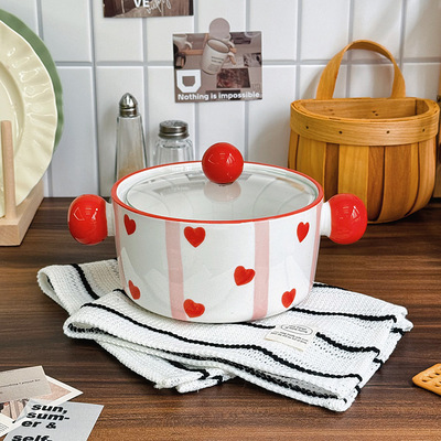 High color caring ceramic bubble noodle bowl underglaze color tableware instant noodle bowl for student dormitory house