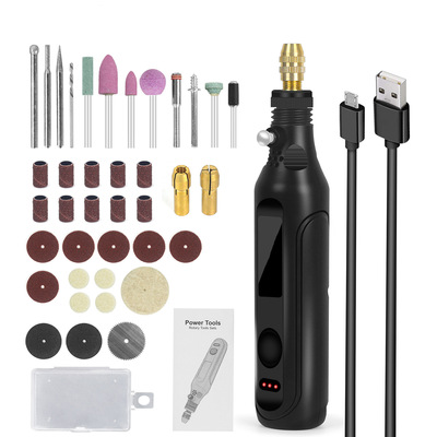 跨境usb充电调速电磨笔带指示灯 无线打磨机玉石雕刻抛光小电钻