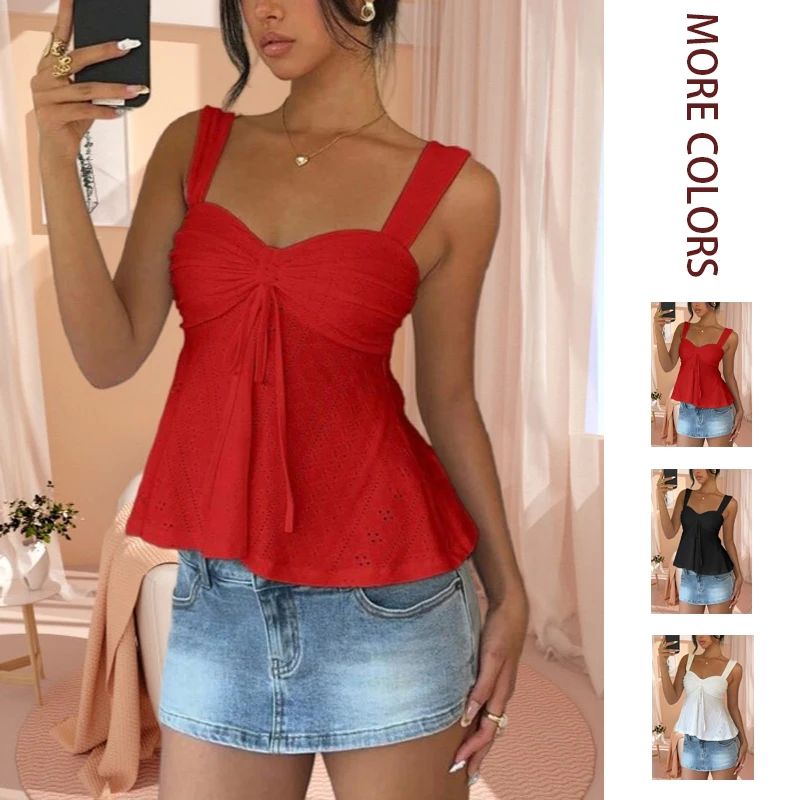 纯色抹胸修身吊带背心女Women's solid color strapless tank top