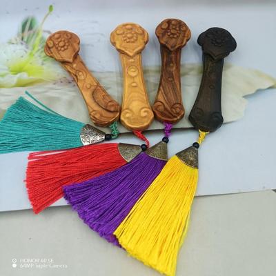 金丝楠木太行崖柏木桃木香樟木圆雕如意手把件 挂件 吊坠