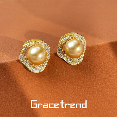 山茶圆盘花朵套装时尚百搭珍珠戒指气质耳环花瓣珍珠项链女 a2977