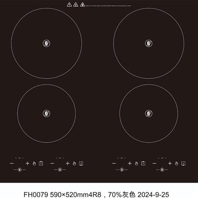 欧洲CE四头电陶炉230V6000瓦触摸多头厨房四头电陶炉