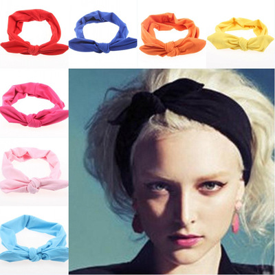极速Womenfs Bunny Ears Headband Bow Hair Accessories Europe