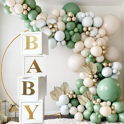 极速White Gold Baby Shoswer Box Baby Balloon Boxes Baby Bloc