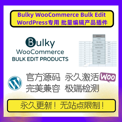 Wordpress 商品批量编辑插件 Bulk Edit Products批量编辑 官方版