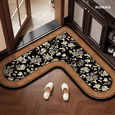 中古风l型浴室地垫7字型加厚