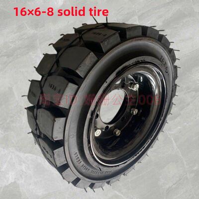 16x6-8实心胎 铲雪扫雪车轮 8/10寸实心轮胎18x7-10载重宽面轮胎