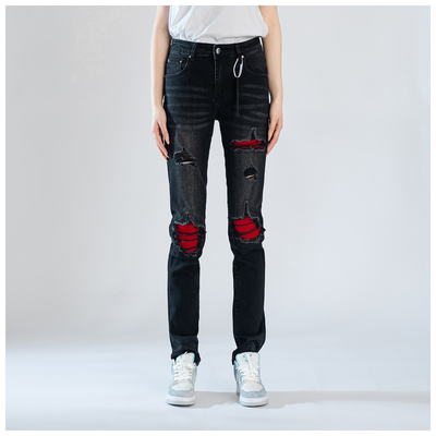 AMR Skinny Ripped Jeans 牛仔裤男美式高街破洞堆积修身小脚裤