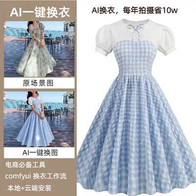 comfyui电商一键换衣工作流AI设计作图万物迁移本地安装云端部署