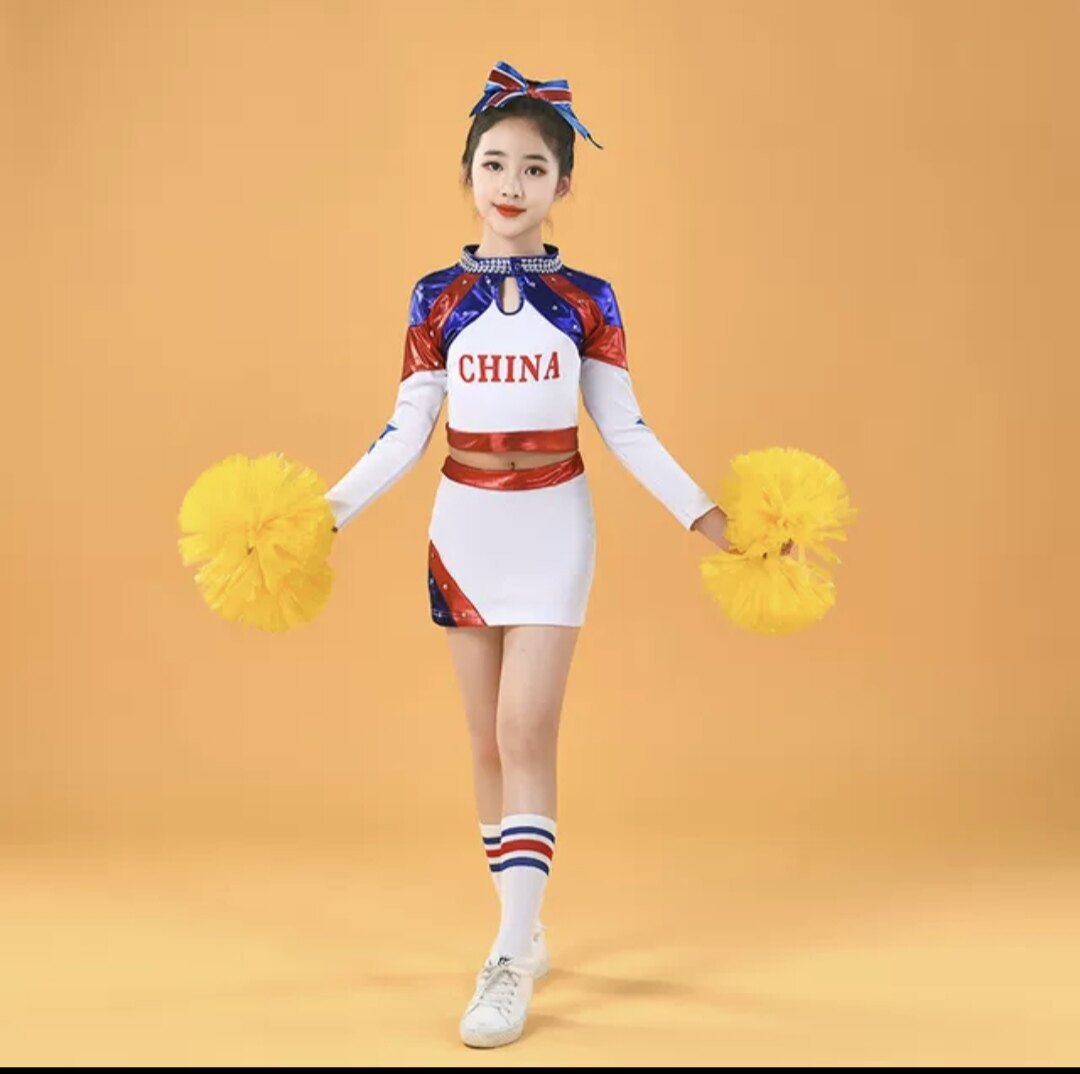 啦啦队服装女儿童演出服啦啦操舞蹈竞技比赛服运动会健美操表演服