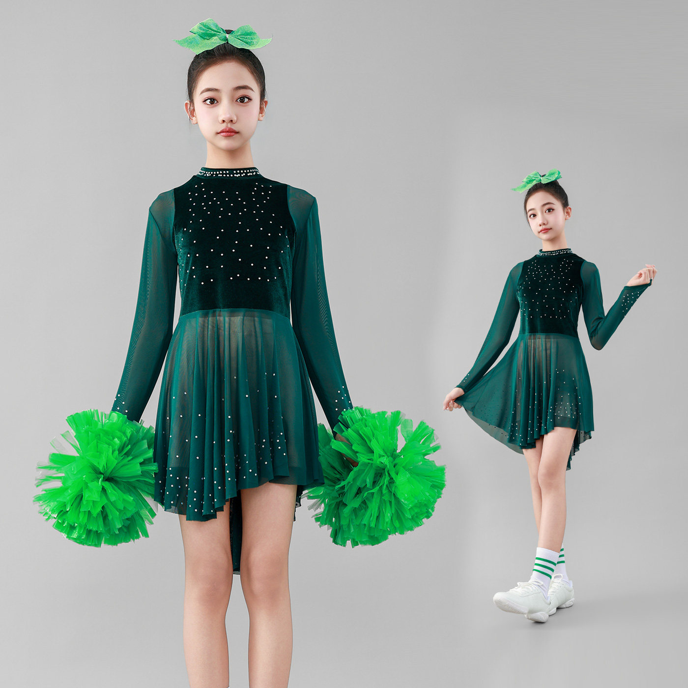 专业啦啦操比赛服装女健美操团体艺术体操竞技服儿童拉拉队演出服