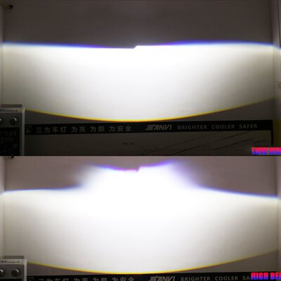 三为车灯SANVI黑卫士2.5寸蓝膜LED双光透镜大灯35W6000K前大灯