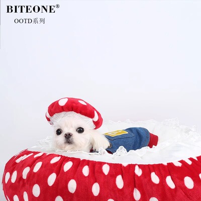 BITEONE【电玩乐园蘑菇窝】猫咪狗狗秋冬窝床保暖舒适