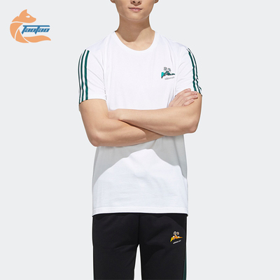 Adidas/阿迪达斯正品NEO男士简约圆领经典运动休闲印花短袖GK5873