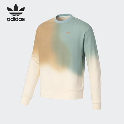 Adidas/阿迪达斯正品三叶草男女时尚渐变针织经典圆领卫衣HR6443