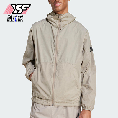 Adidas/阿迪达斯正品新款男士梭织休闲透气宽松连帽外套JF3293