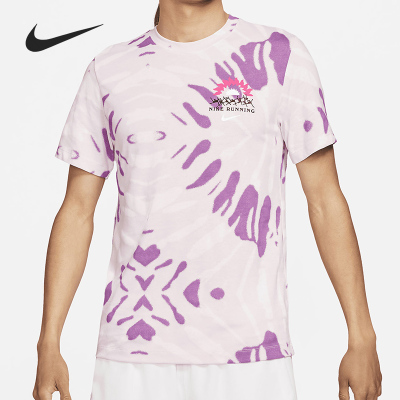 耐克2021年夏季扎染男子短袖t恤