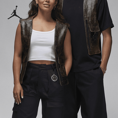 Nike/耐克正品ordan x J Balvin男女同款皮革马甲FJ6134-010