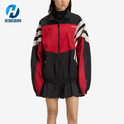 Adidas/阿迪达斯正品三叶草新款女黑红色宽松经典夹克外套KC9134
