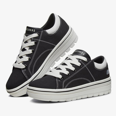 Skechers/斯凯奇正品Street Cleat 女子帆布厚底运动休闲板鞋