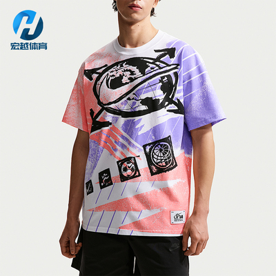 Nike/耐克正品男士时尚休闲满印透气圆领短袖T恤IR5778-100