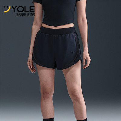 Nike/耐克正品2025夏季款女士跑步经典中腰斜纹短裤HJ0319-010