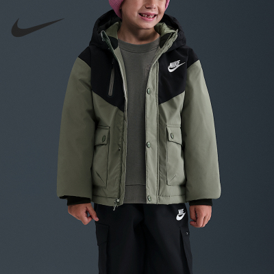 Nike/耐克正品2025冬季小童连帽复古夹克羽绒服IQ9934-320