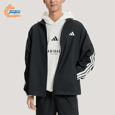Adidas/阿迪达斯正品2026春季款男士立领经典运动印花外套KR2548